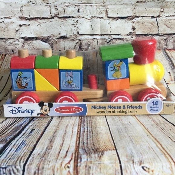 Melissa & Doug | Toys | Mickey Mouse Wooden Stacking Train | Poshmark